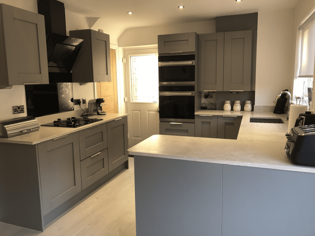 Traditional Kitchen In Painted Grey Colour With Mistral Worktops